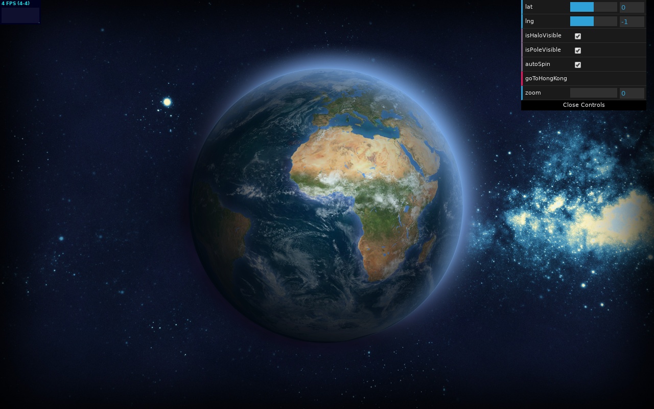 炫酷逼真的HTML5 3D地球仪-17素材网