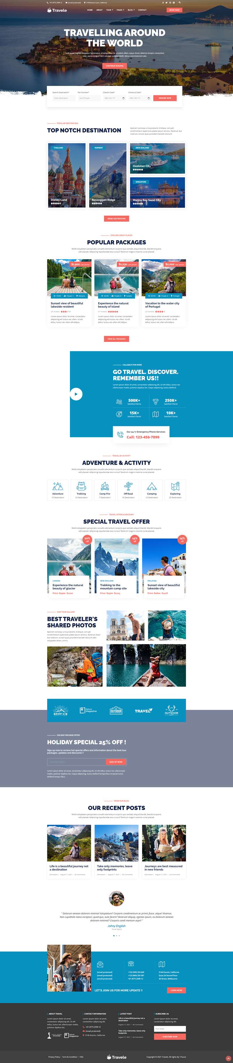 旅行社网页设计,旅游网站模板源码 17素材网