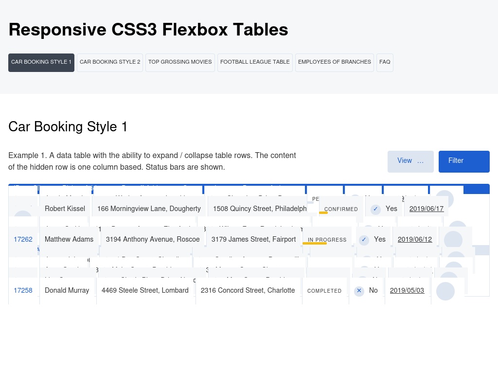 实用的响应式css3表格样式插件