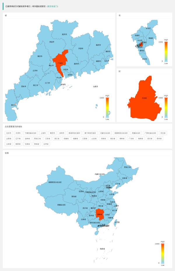 Echarts全国热点分布高亮地图特效